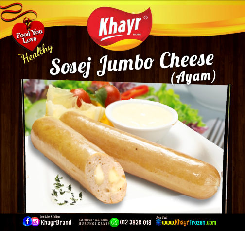 ° Sosej Jumbo Cheese – Khayr-Brand | House of Halal Frozen Food